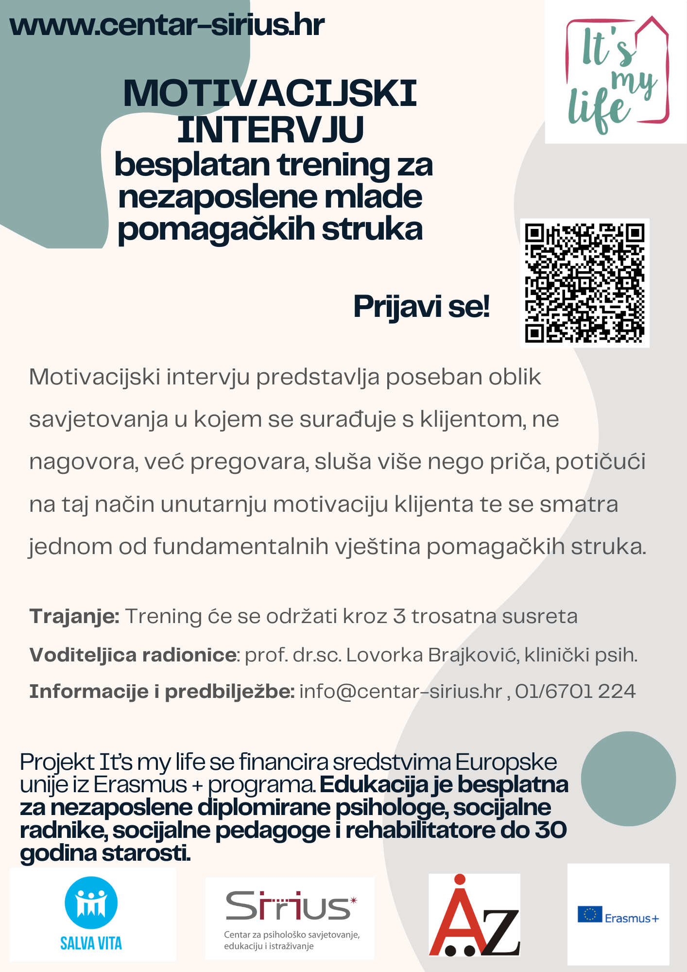 It's my life - Motivacijski intervju - besplatan trening - Centar Sirius